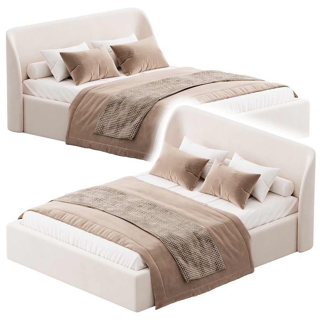 Mocc Double Bed - 3D Model for Corona