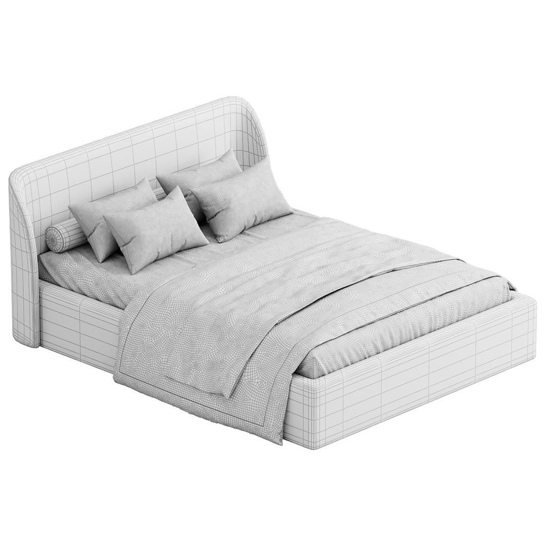 Mocc Double Bed - 3D Model for Corona