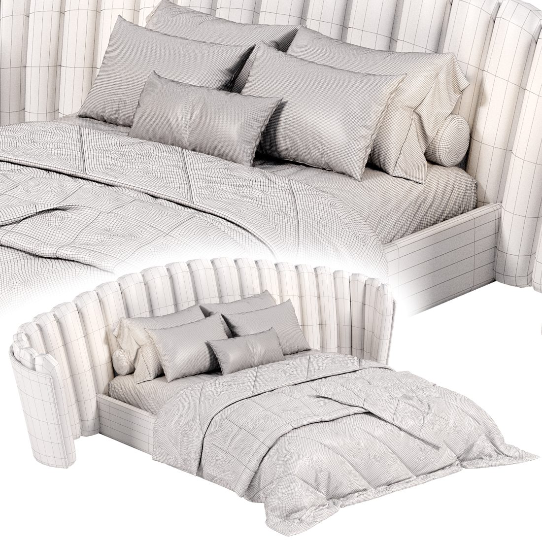 Art Deco Style Vendome Bed 3D Model for Corona | CGMood