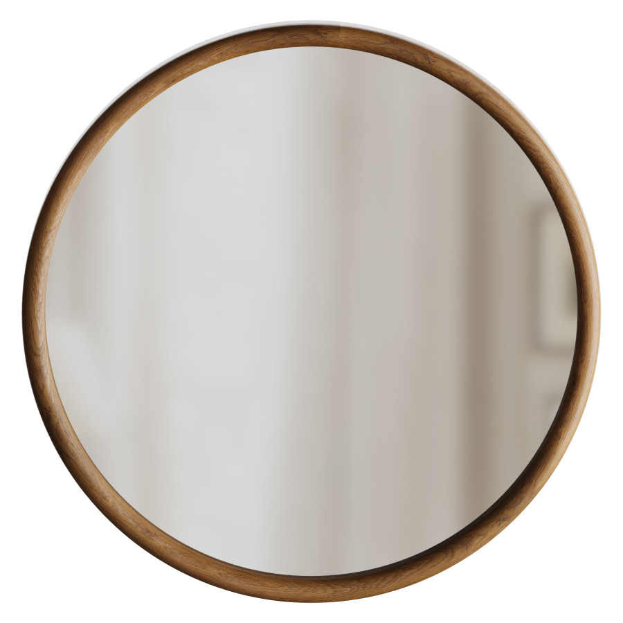 Walter Natural Wood Small Round Mirror - 3D Model for Corona