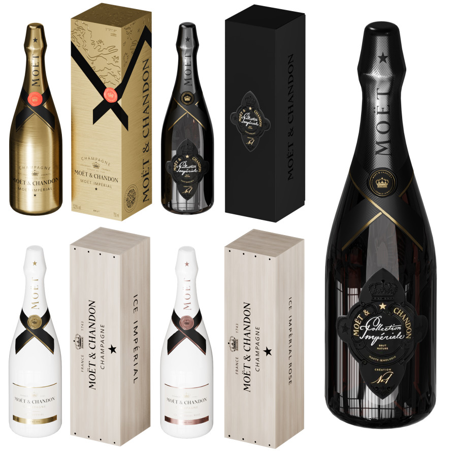 Moët & Chandon Champagne Collection 2 - 3D Model for FStorm, VRay, Corona