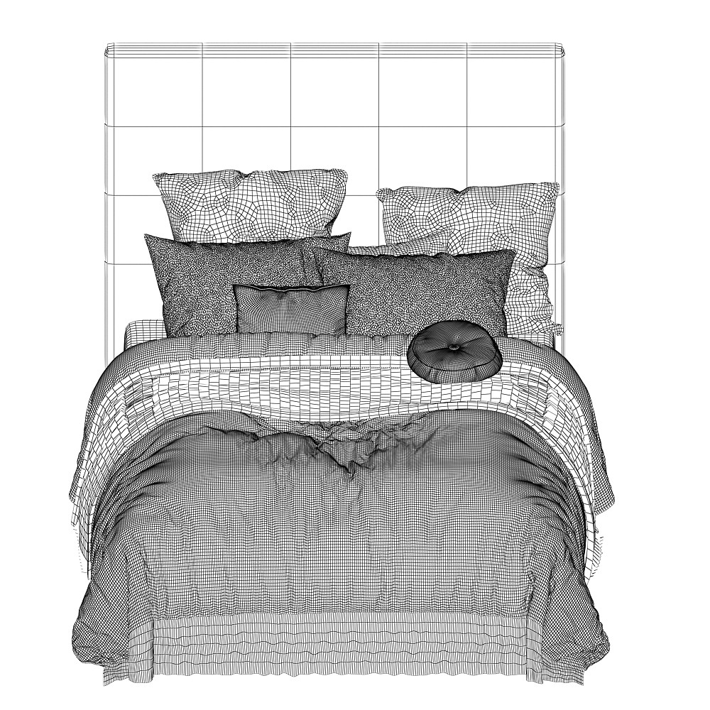 Bed Blanket Cover Crystal Velvet Bed Cover - 3D Model for VRay