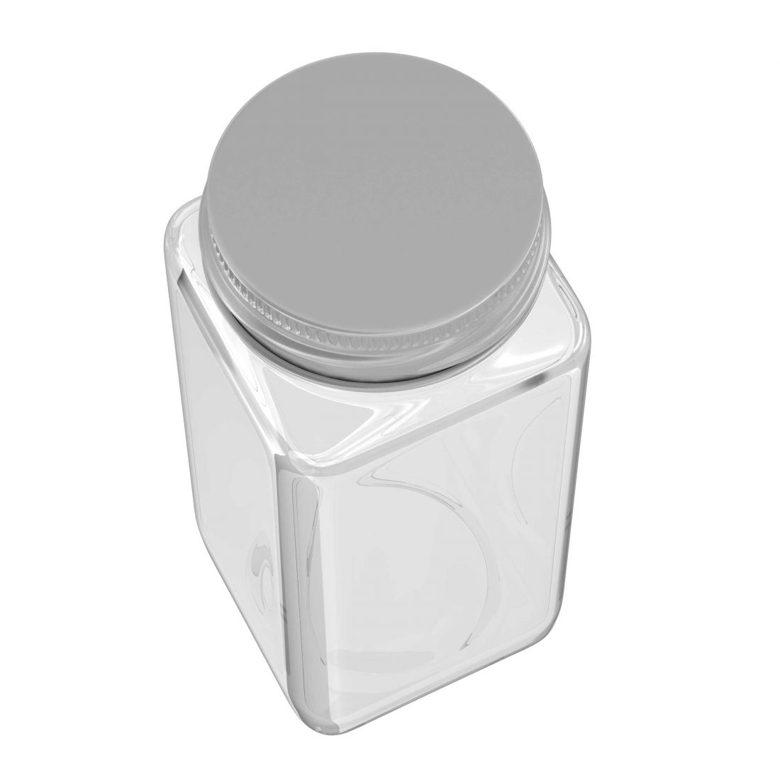 Clear Square Spice Jar With Kari And Pepper - 3D Model for VRay