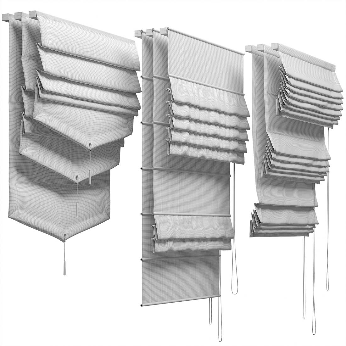 Roman Blinds 3 Types 3D Model for VRay, Corona | CGMood