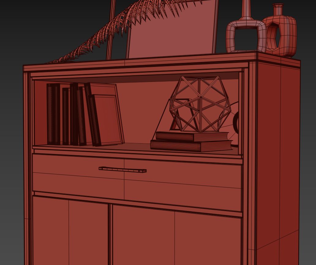 Cabinet Bookcase Otta By Xooon - 3D Model for VRay, Corona