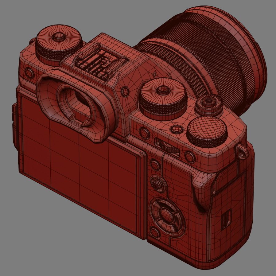 Fujifilm X-t3 Camera - 3D Model for VRay, Corona