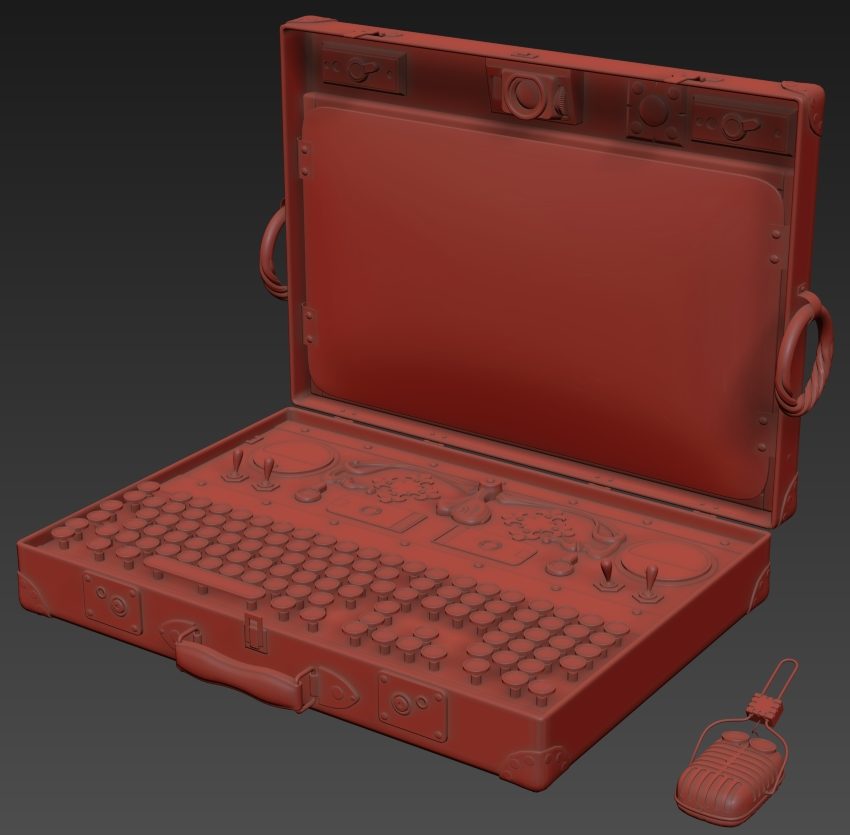 Steampunk Laptop - 3D Model for VRay, Corona