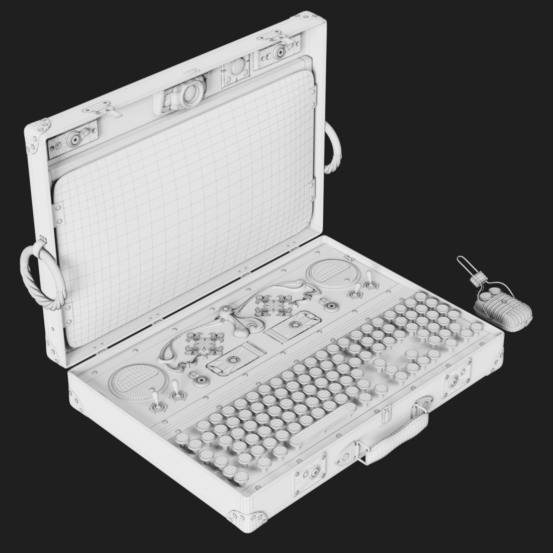 Steampunk Laptop - 3D Model for VRay, Corona