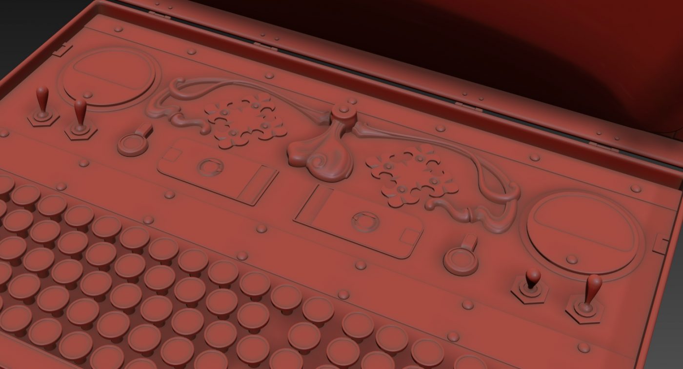 Steampunk Laptop - 3D Model for VRay, Corona