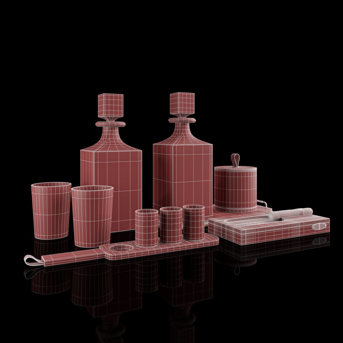 Whiskey Set 02 - 3D Model for VRay