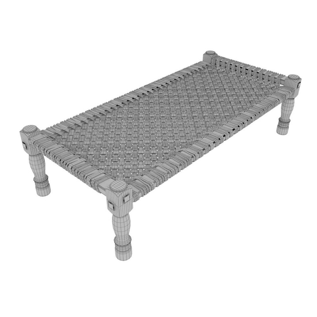 Restoration Hardware Woven Indian Charpoy Bench - 3D Model for Corona