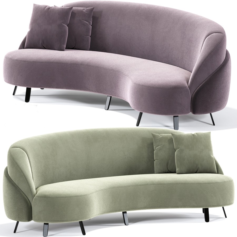 Crescent Sofa Charles Kalpakian - 3D Model for VRay, Corona