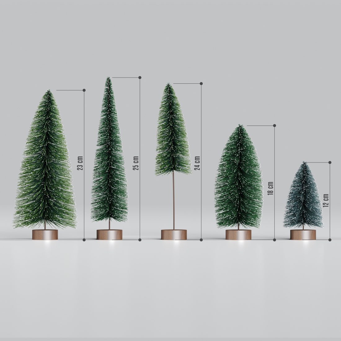 Miniature Christmas Trees For Decoration - Set 1 - 3D Model for VRay ...