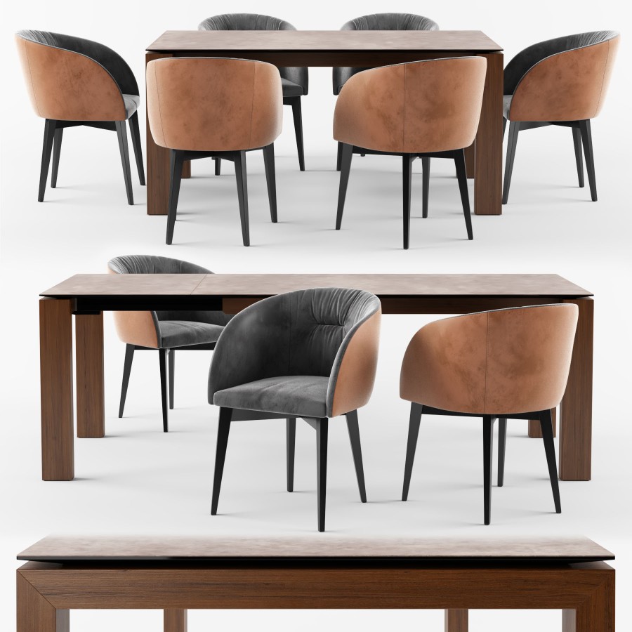 Calligaris Sigma Dining Table_rosie Soft 3D Model for VRay | CGMood