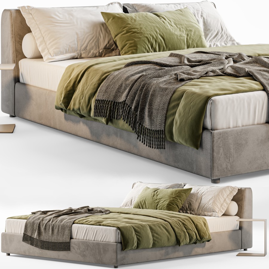 Meridiani Louis Bed - 3D Model for VRay, Corona