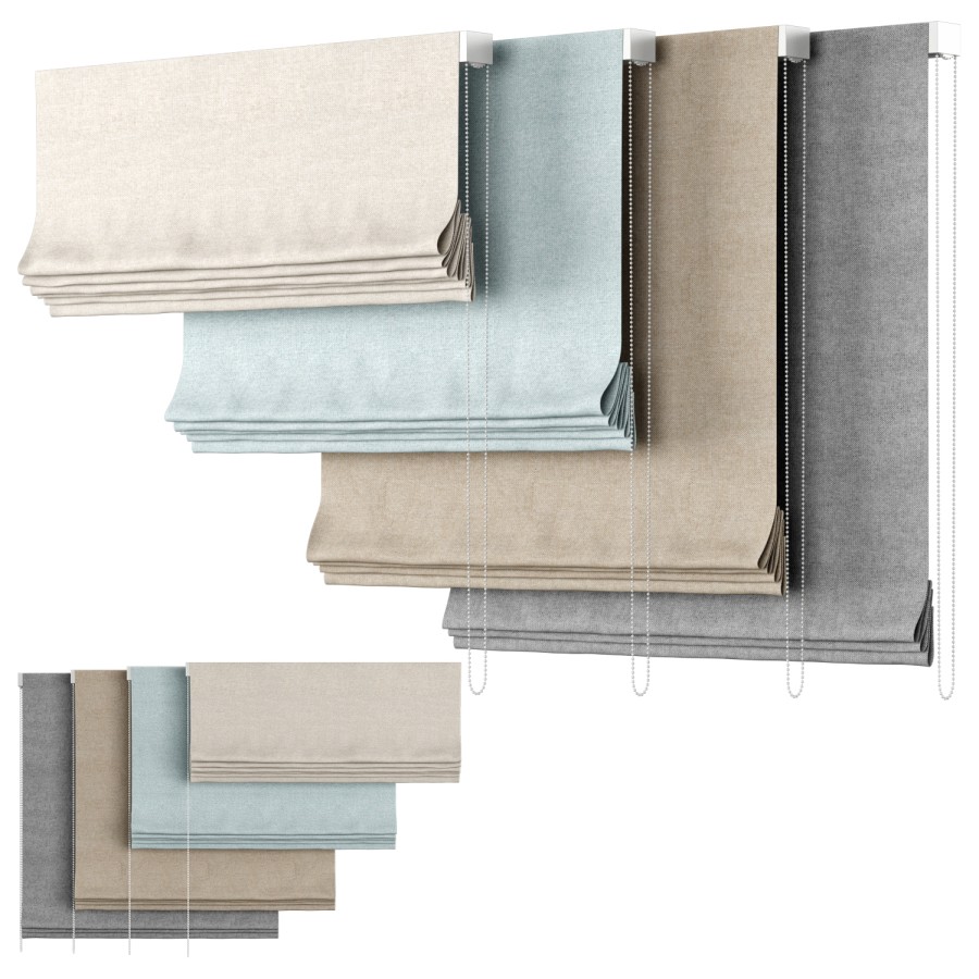 Roman Curtains 125 | Thibaut Design | Picco - 3D Model for VRay, Corona