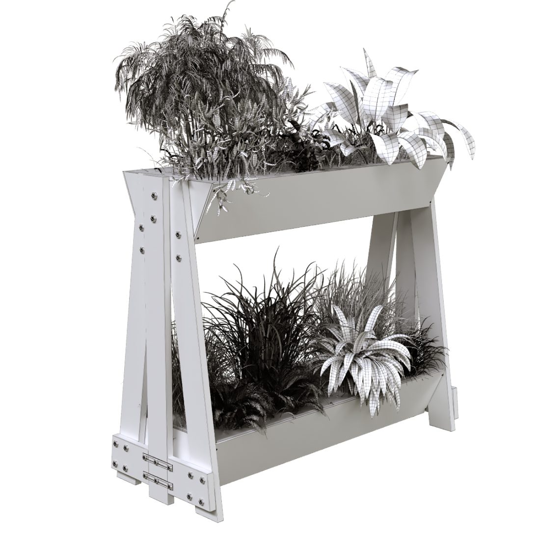 Plant In Box 164 - 3D Model for VRay, Corona