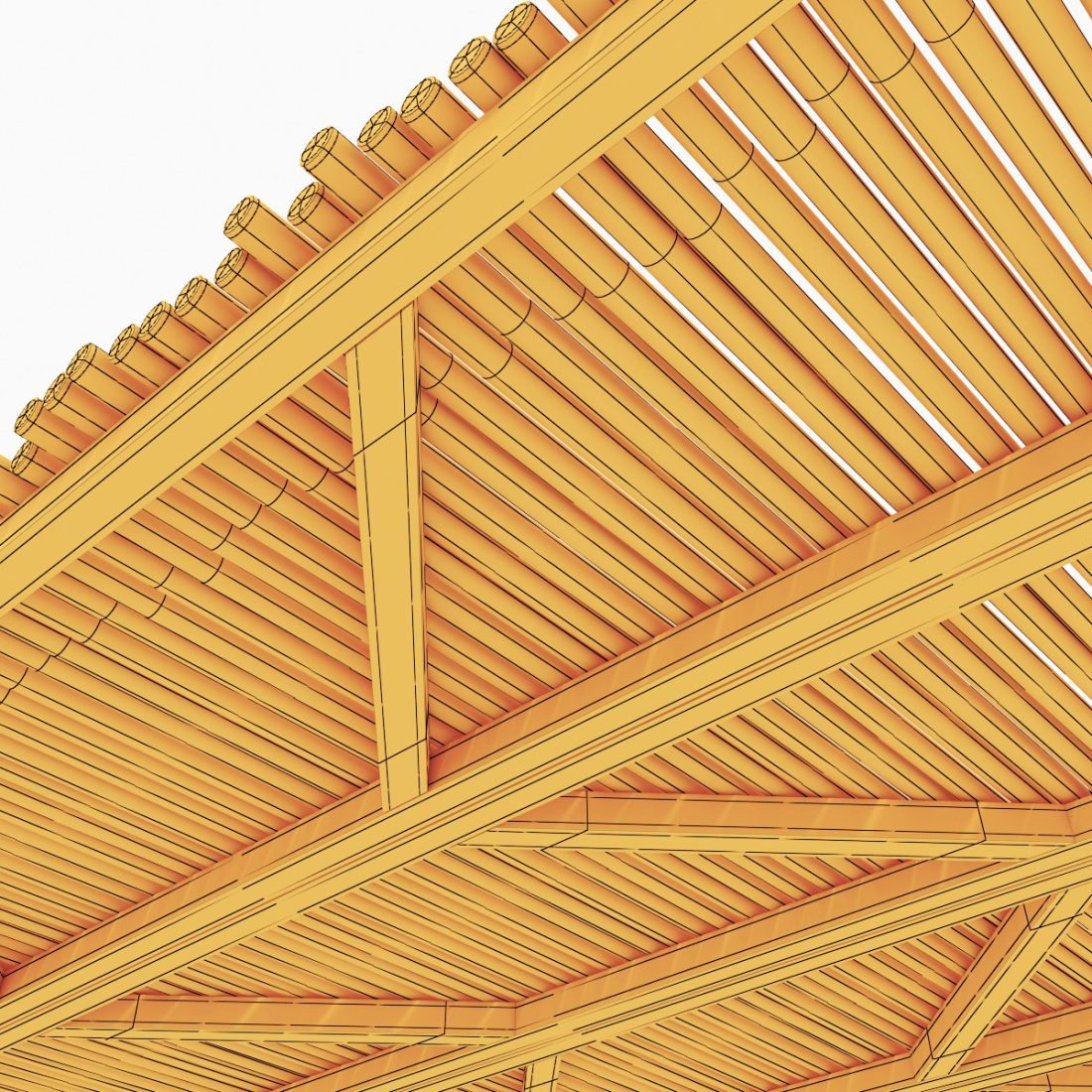 Ceiling Diagonal Branch Straight N1 - 3D Model for VRay, Corona