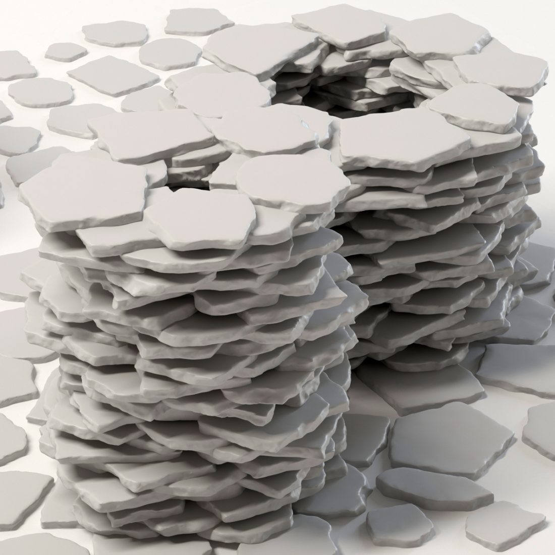 Rock Stone Plate Form N1 - 3D Model for VRay