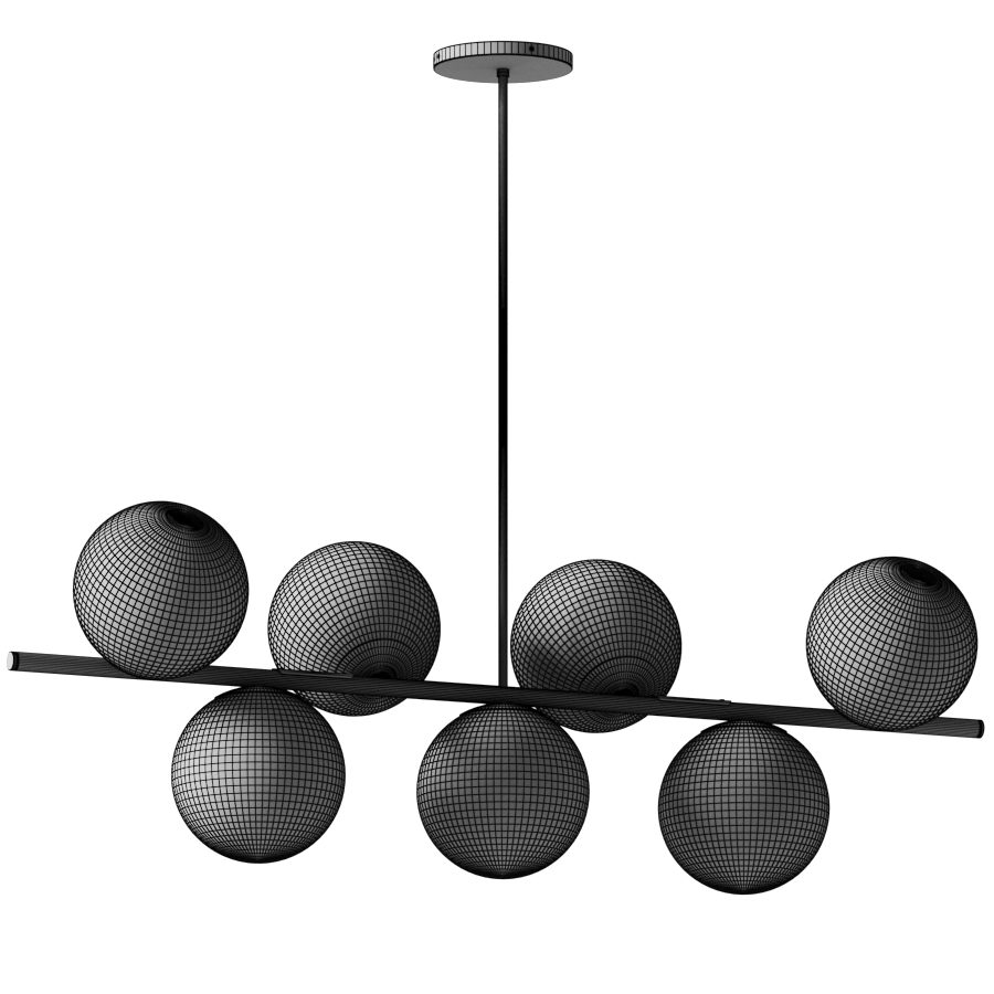 Sphere & Stem 7-light Chandelier - West Elm - 3D Model for VRay, Corona