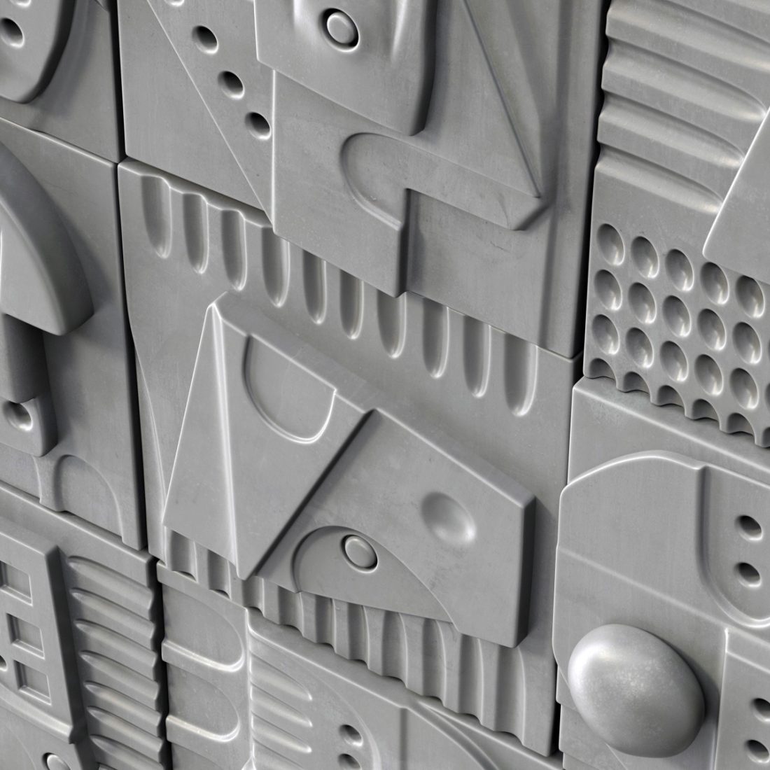 Panel Decorative Cube Square N2 - 3D Model for VRay, Corona