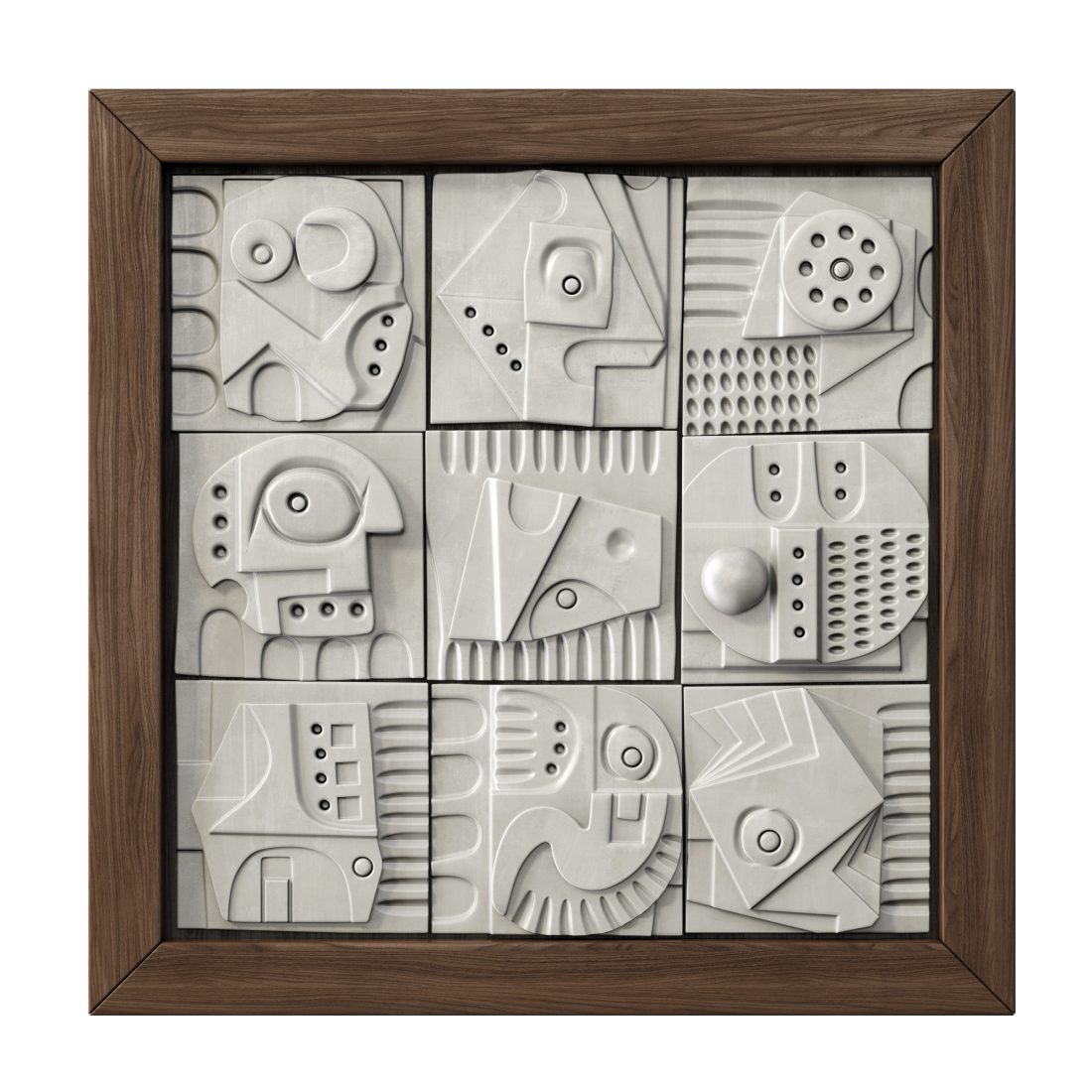 Panel Decorative Cube Square N2 - 3D Model for VRay, Corona