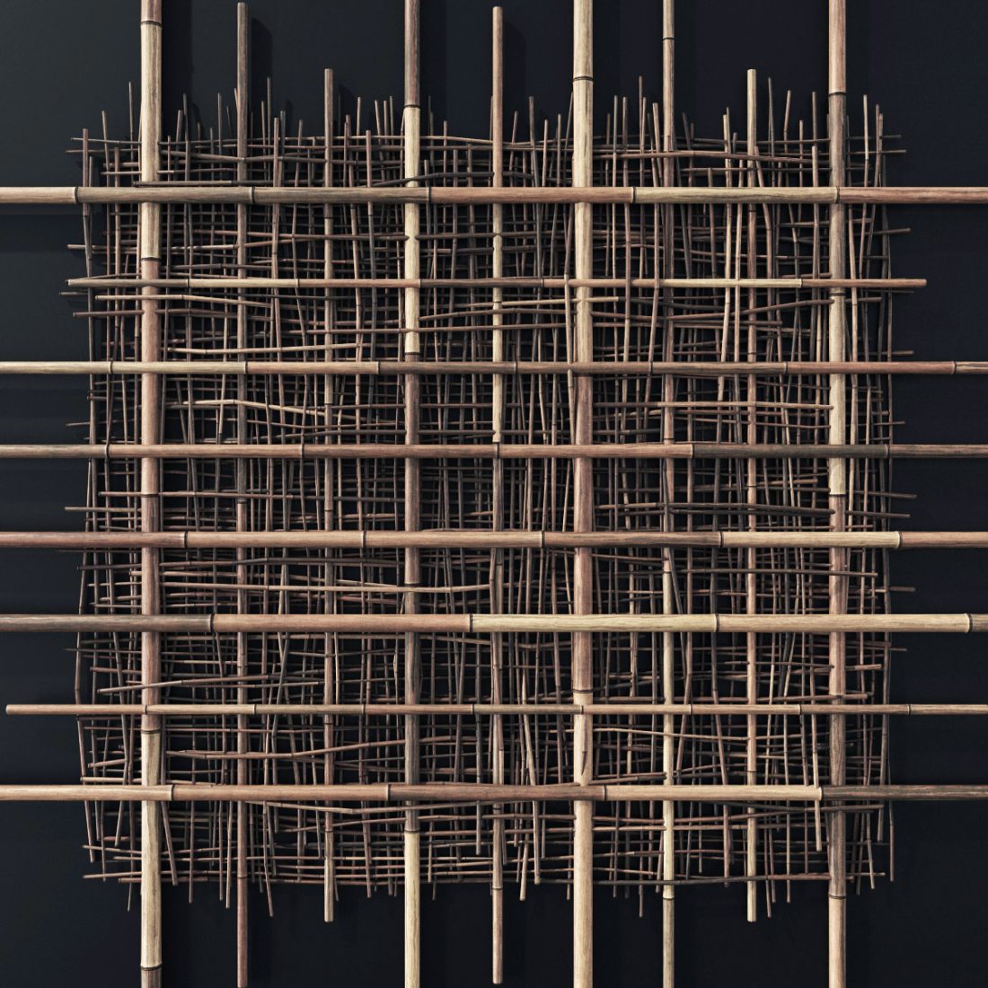 Ceiling Bamboo Branch Cage Decor N1 - 3D Model for VRay, Corona