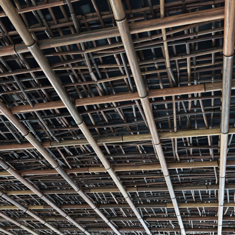 Ceiling Bamboo Branch Cage Decor N1 - 3D Model for VRay, Corona