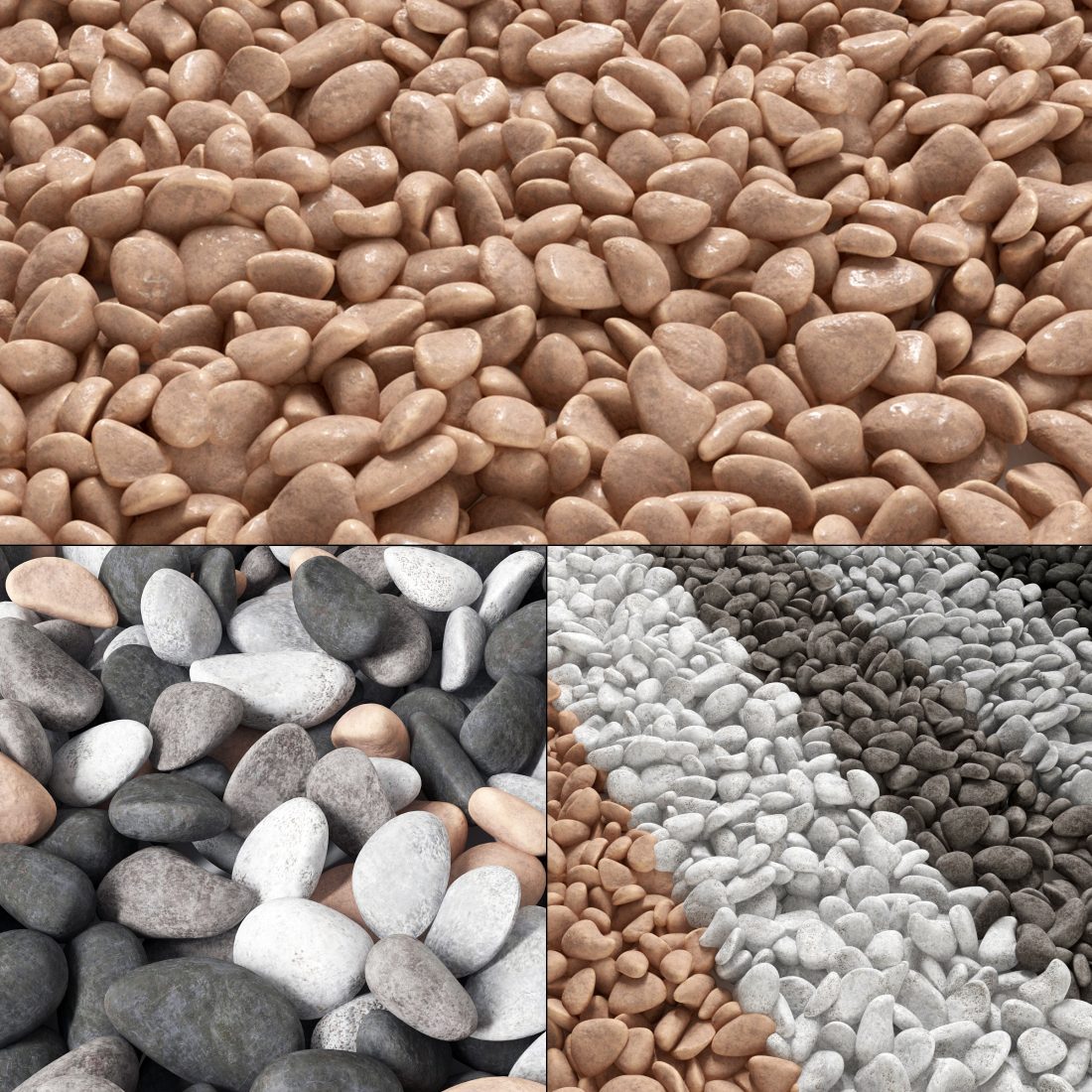 Pebble Low N1 - 3D Model for VRay