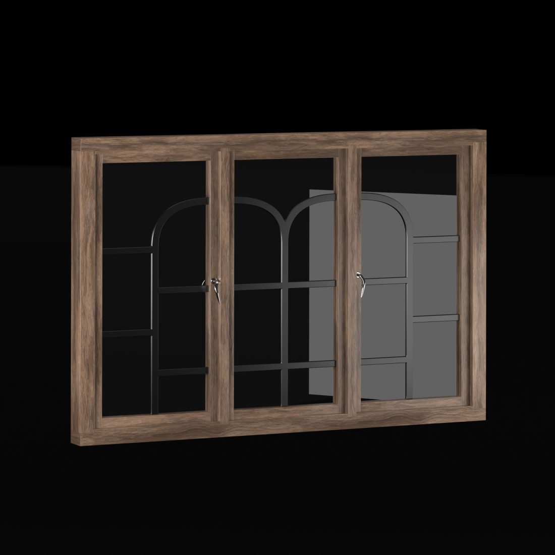Wooden Windows - 3D Model for VRay, Corona