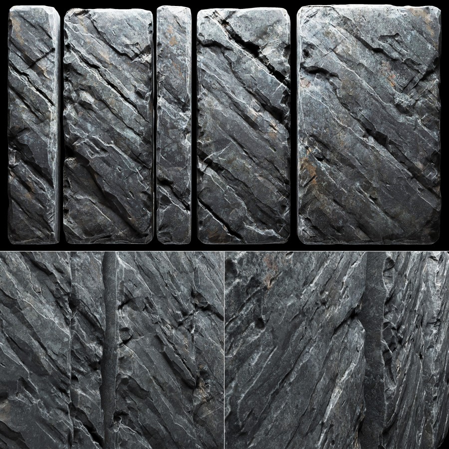 Slab Stone Wall N3 - 3D Model for VRay
