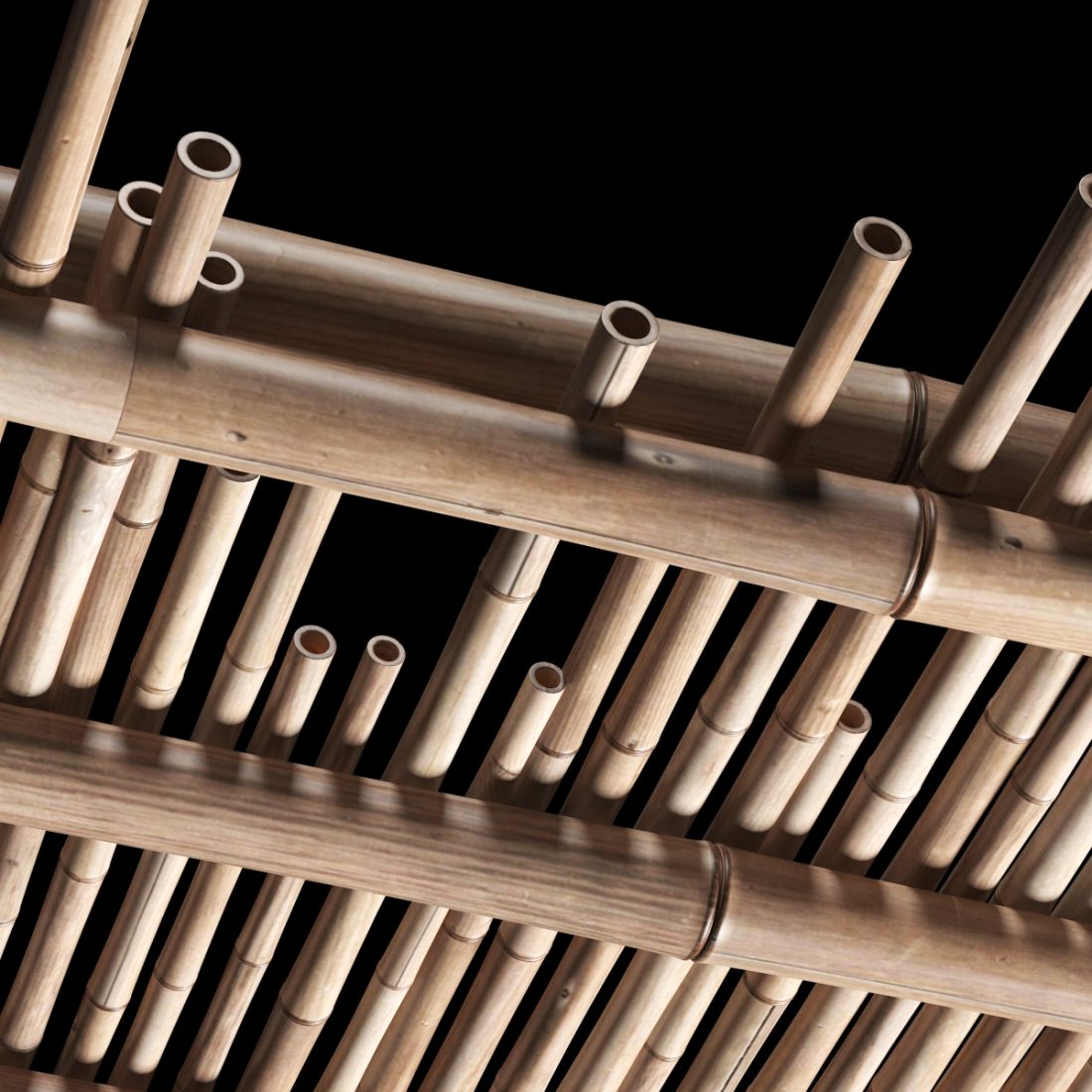 Bamboo Ceiling Decor N3 - 3D Model for VRay