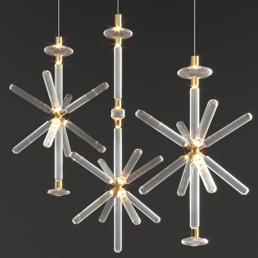 Cipher Multi Pendant Light By Lasvit - 3D Model for VRay