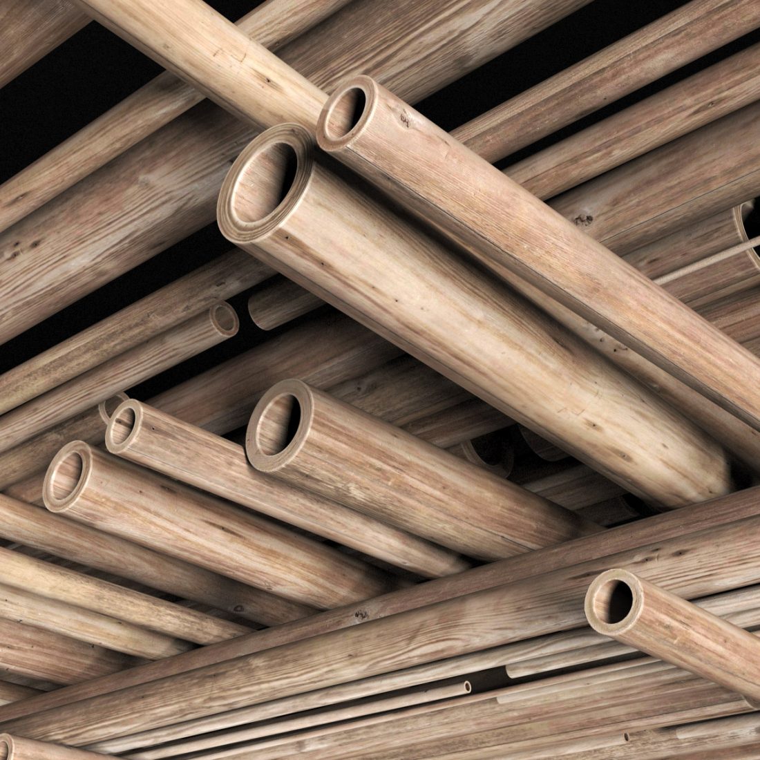 Ceiling Round Twig N1 - 3D Model for VRay