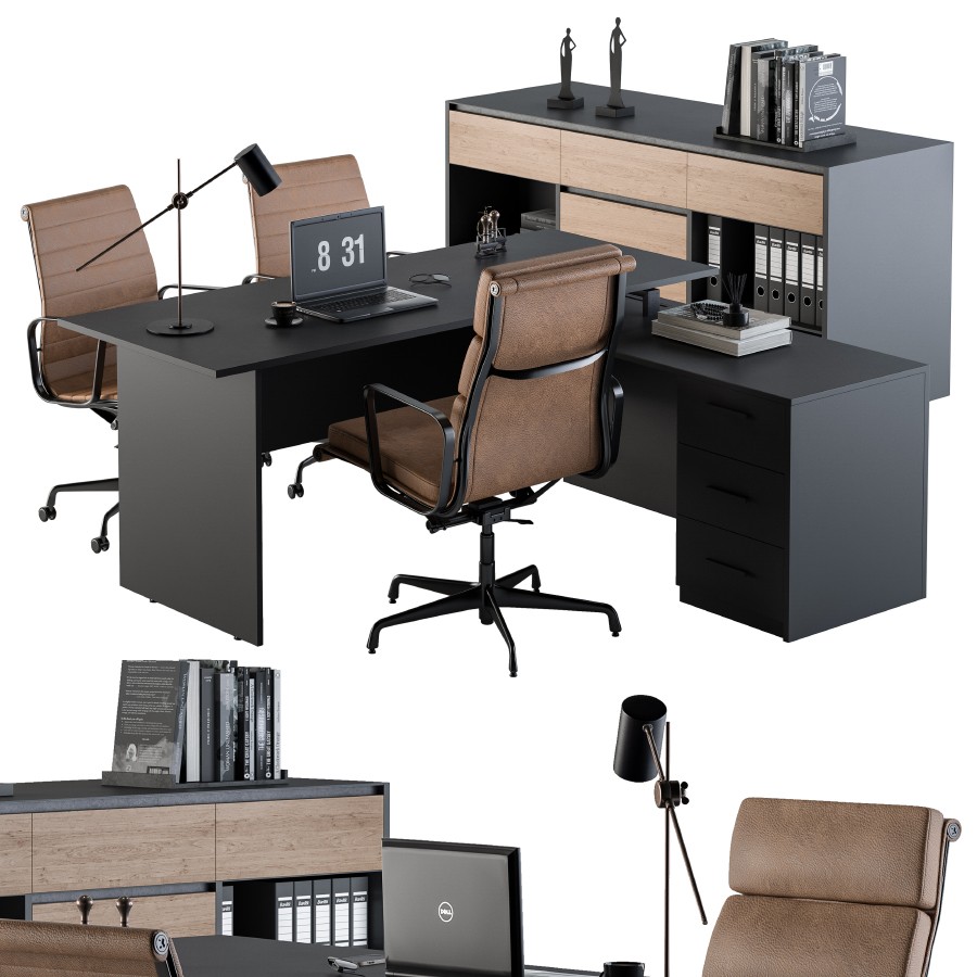 Office Furniture - Manager Set 13 3D Model for VRay, Corona | CGMood