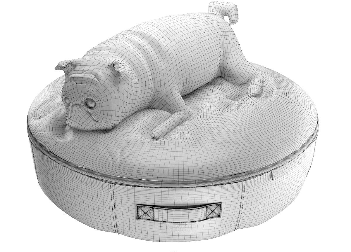 Fat Dog - 3D Model for VRay, Corona