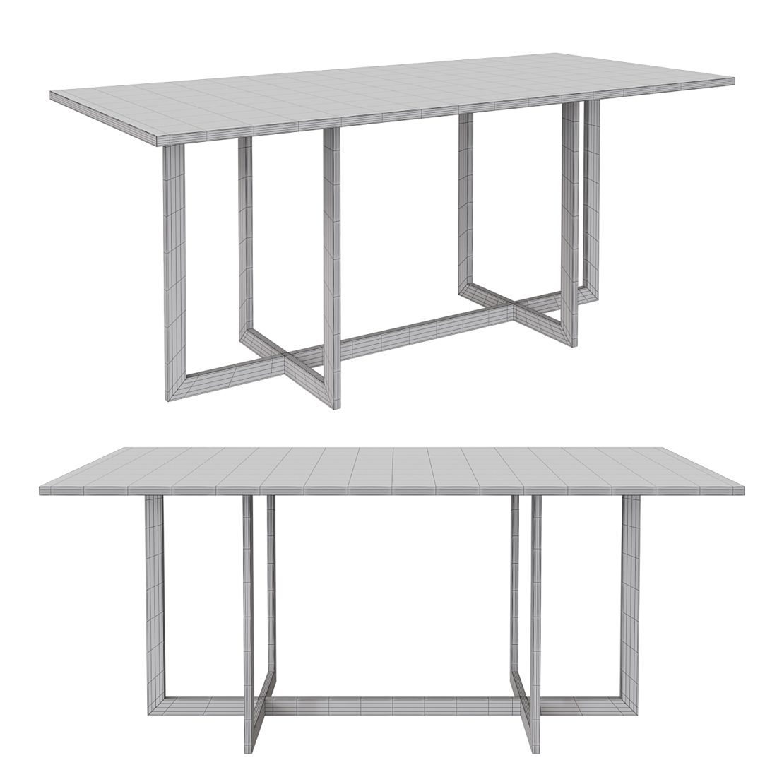 Dining Table Manchester - 3D Model for VRay, Corona