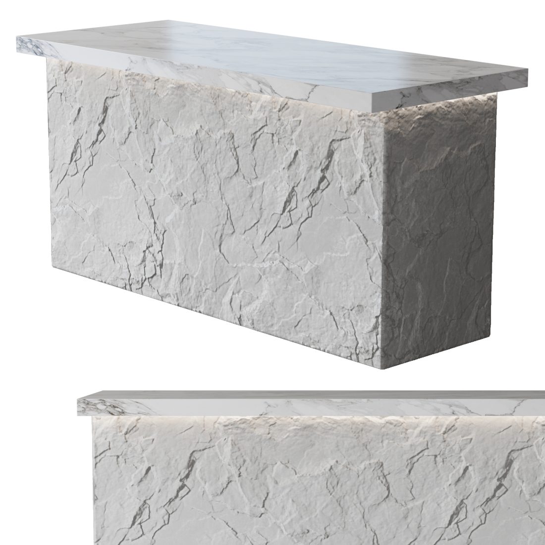 Stone Table Island №2 - 3D Model for Corona