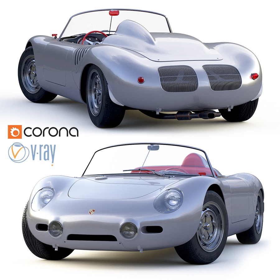 Porsche 718 Spyder Rs 1960 3D Model for VRay, Corona | CGMood