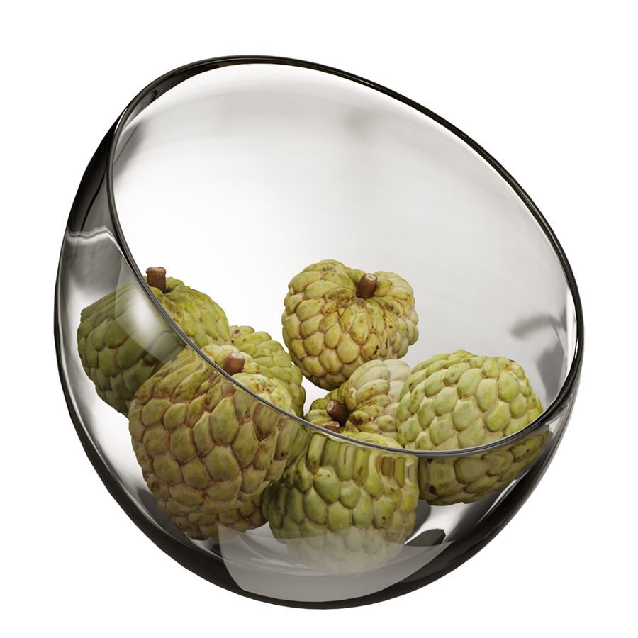Large Slant Fruit Bowl Annona Squamosa - 3D Model for VRay, Corona