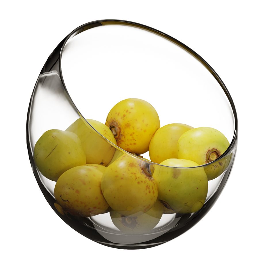 Large Slant Fruit Bowl Diospyros Decandra 3D Model for VRay, Corona ...