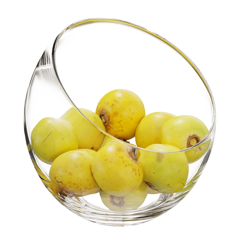 Large Slant Fruit Bowl Diospyros Decandra 3D Model for VRay, Corona ...