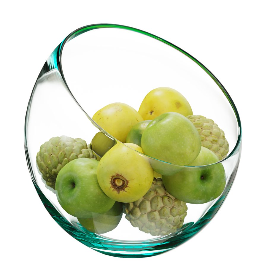 Large Slant Fruit Bowl Set 03 - 3D Model for VRay, Corona