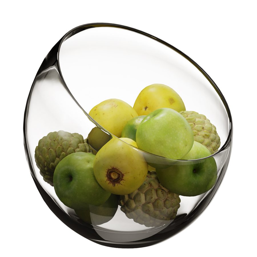 Large Slant Fruit Bowl Set 03 - 3D Model for VRay, Corona