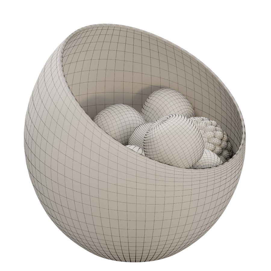 Large Slant Fruit Bowl Set 03 - 3D Model for VRay, Corona