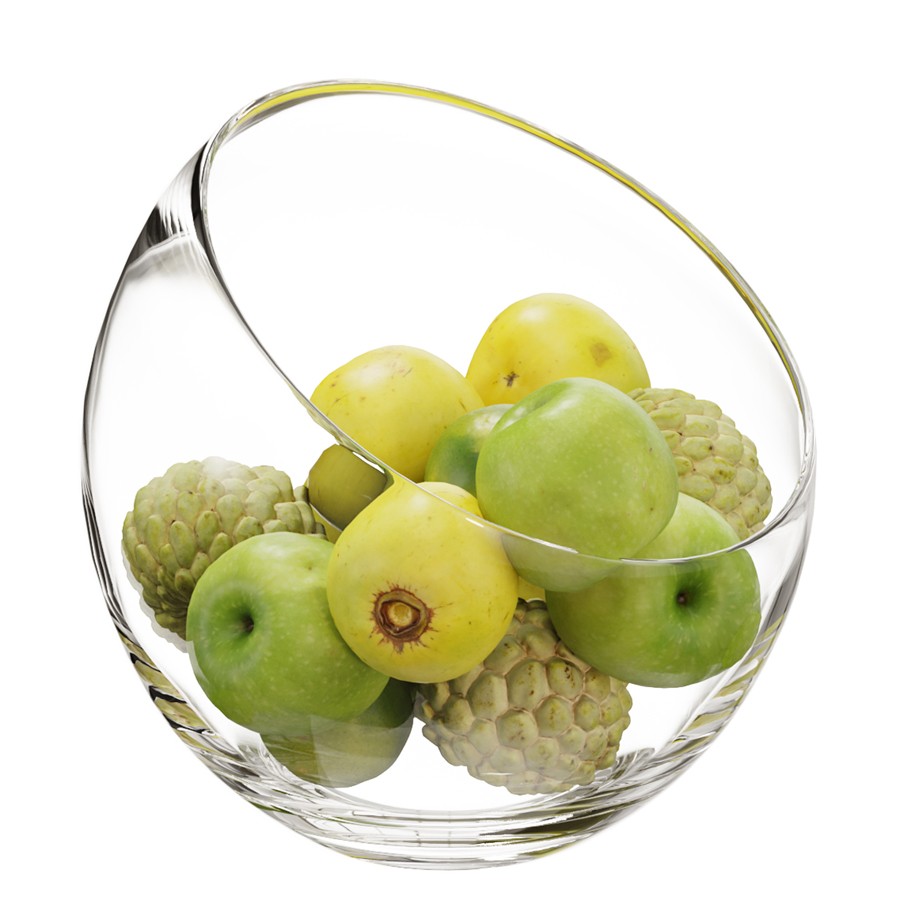 Large Slant Fruit Bowl Set 03 - 3D Model for VRay, Corona