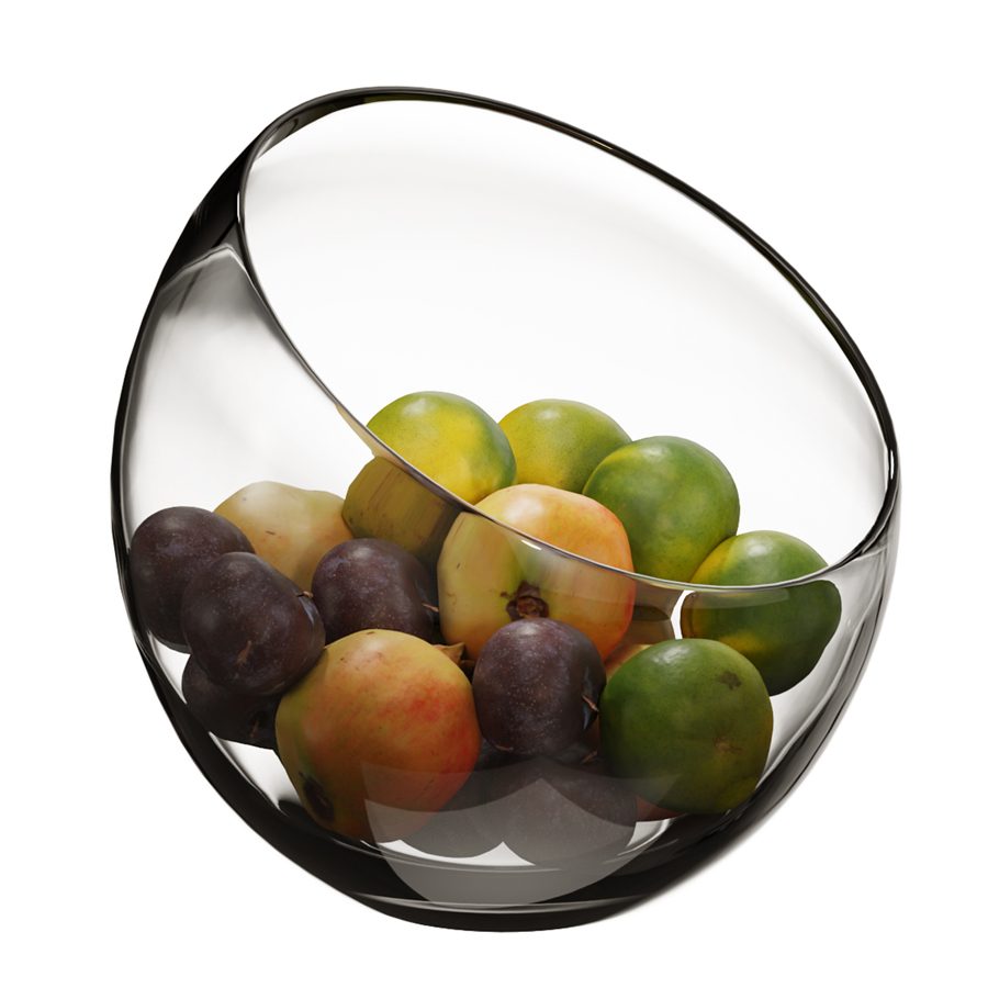 Large Slant Fruit Bowl Set 05 - 3D Model for VRay, Corona