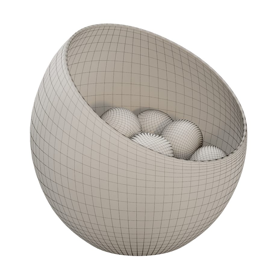 Large Slant Fruit Bowl Set 05 - 3D Model for VRay, Corona
