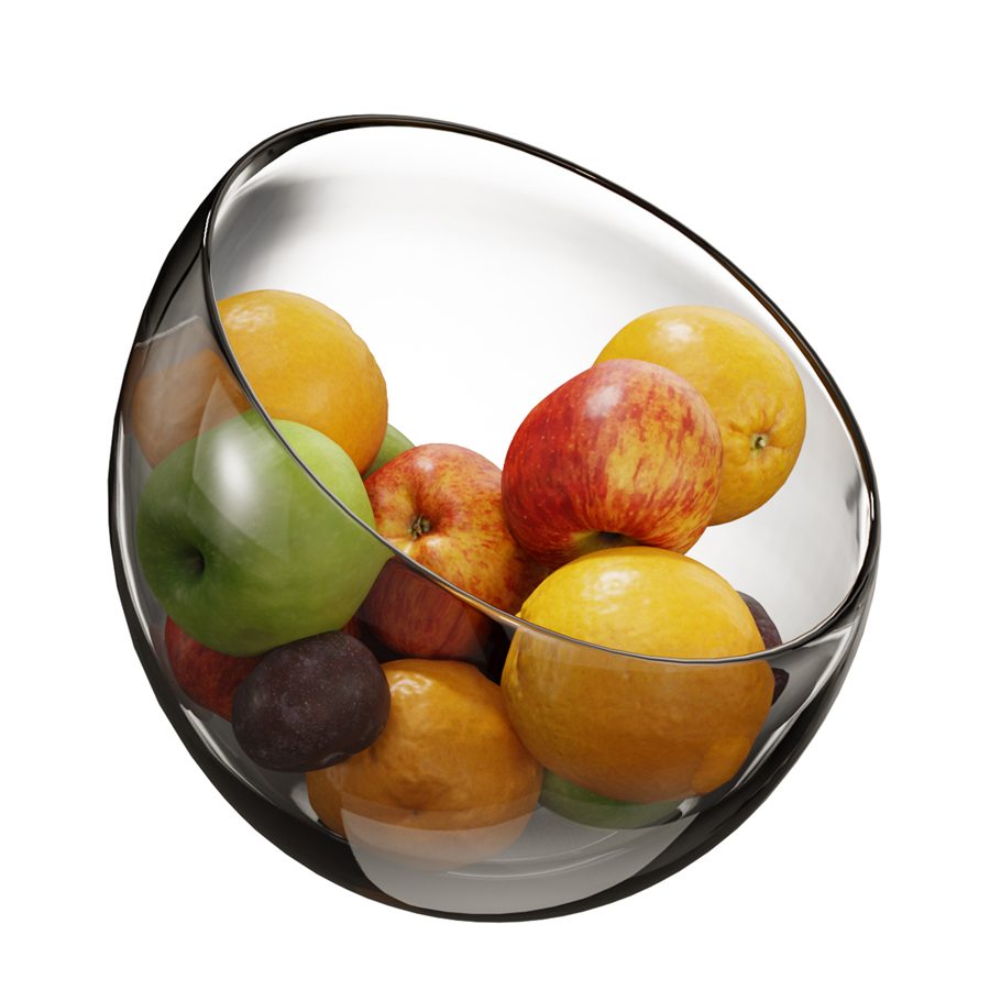 Large Slant Fruit Bowl Set 08 3D Model for VRay, Corona | CGMood