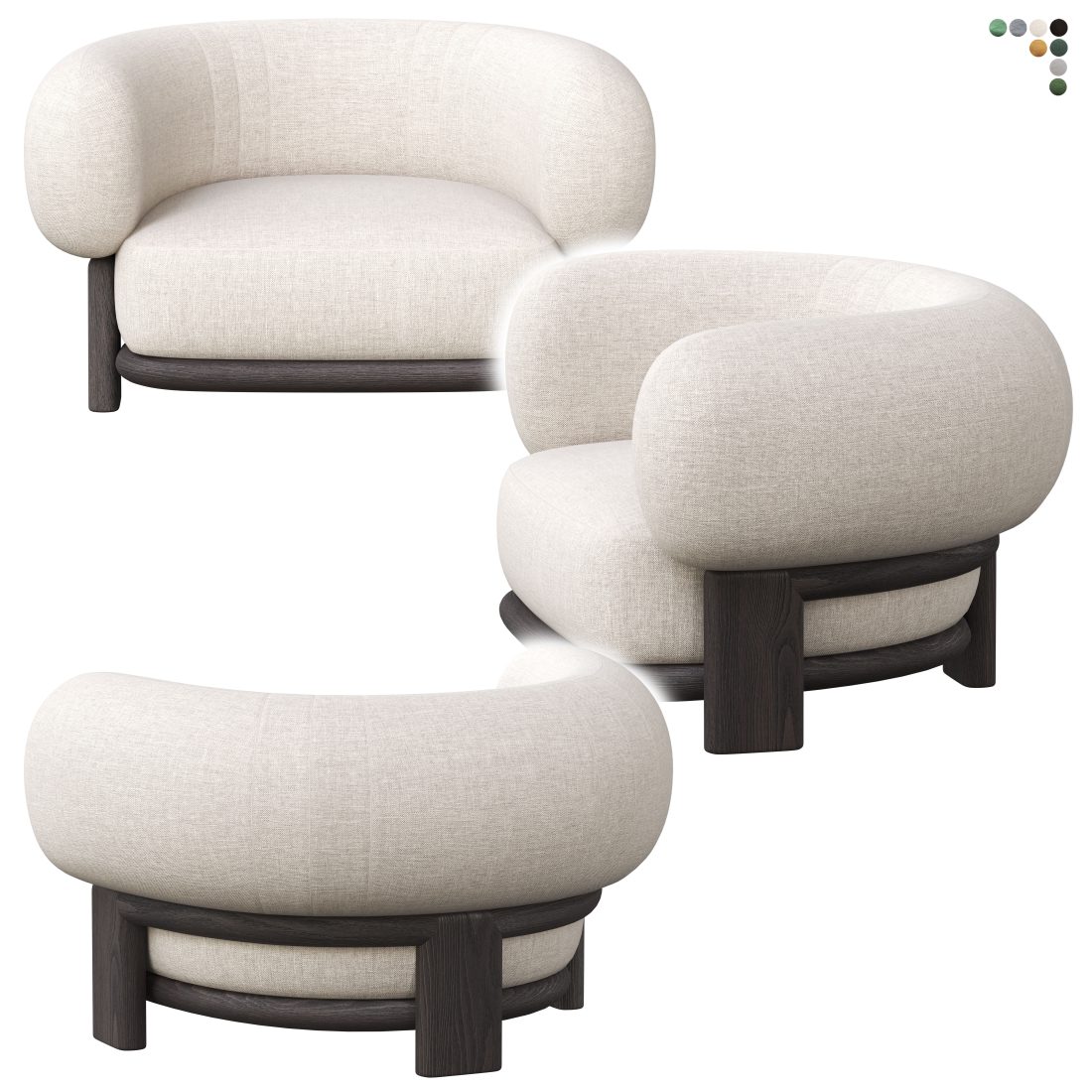 Bol Armchair By Hc28 Cosmo - 3D Model for VRay, Corona